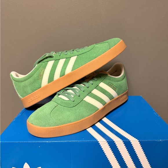 adidas | Shoes | Adidas Vl Court 2 Green And White Sneakers | Poshmark